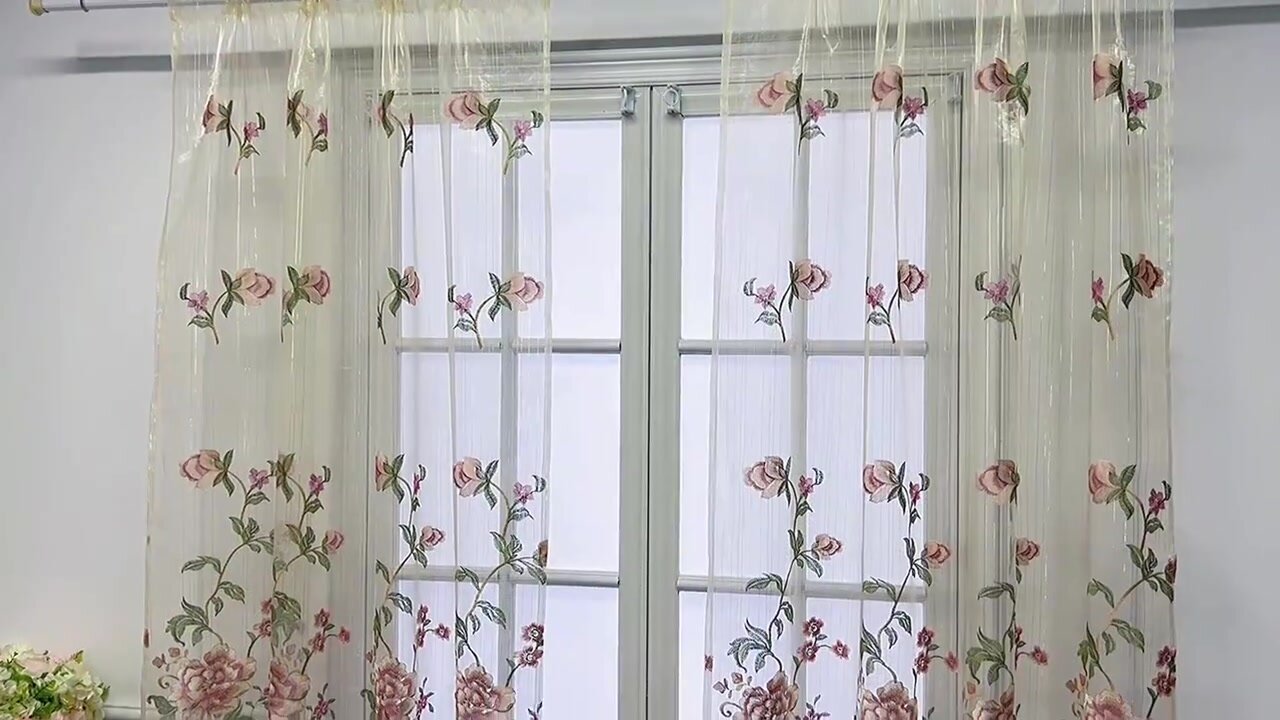 Прозрачные шторы AiFish, полиэстер, 1 штука, Tulle, 1PC W305 x H260cm, Rod Pocket
