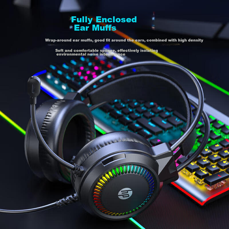 HP H220 Gaming Headset, Over-Ear, E-Sports Headphones with Microphone, Noise-Cancelling, Wired, for Laptop And Desktop Gaming, PUBG, Delta Action Sound Positioning, White, Single USB