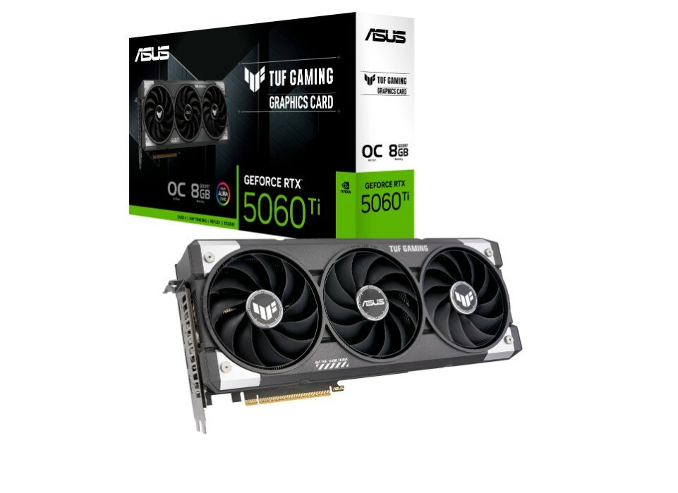 Видеократа NVIDIA GeForce RTX 5060 Ti ASUS TUF Gaming OC 8Gb (TUF-RTX5060TI-O8G-GAMING)