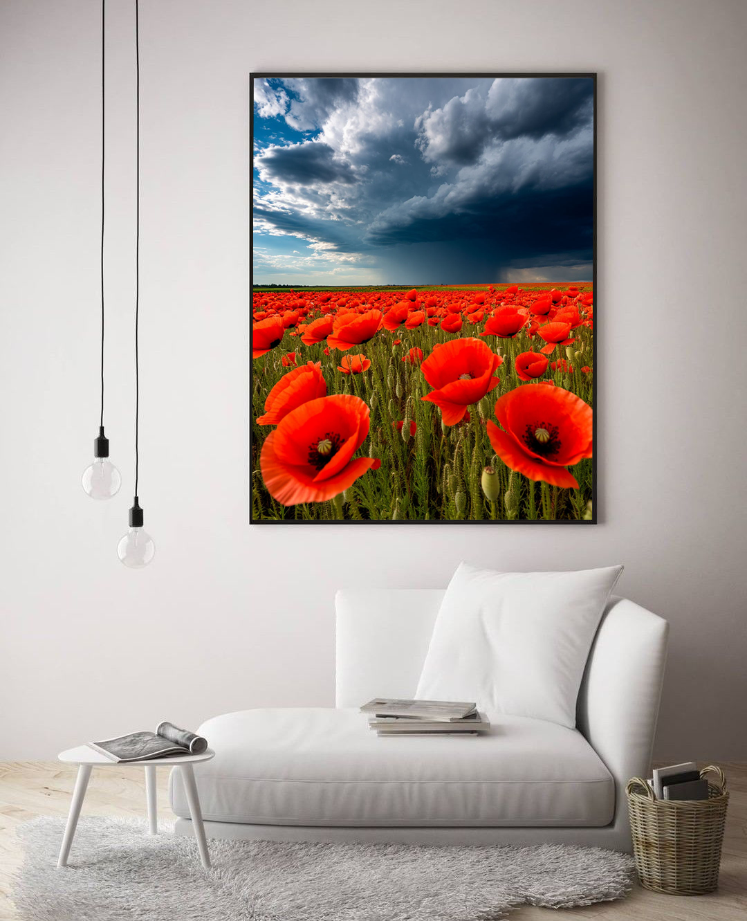 Картина на стену для интерьера "Маки" 40х50 см, холст на подрамнике, InterHobby