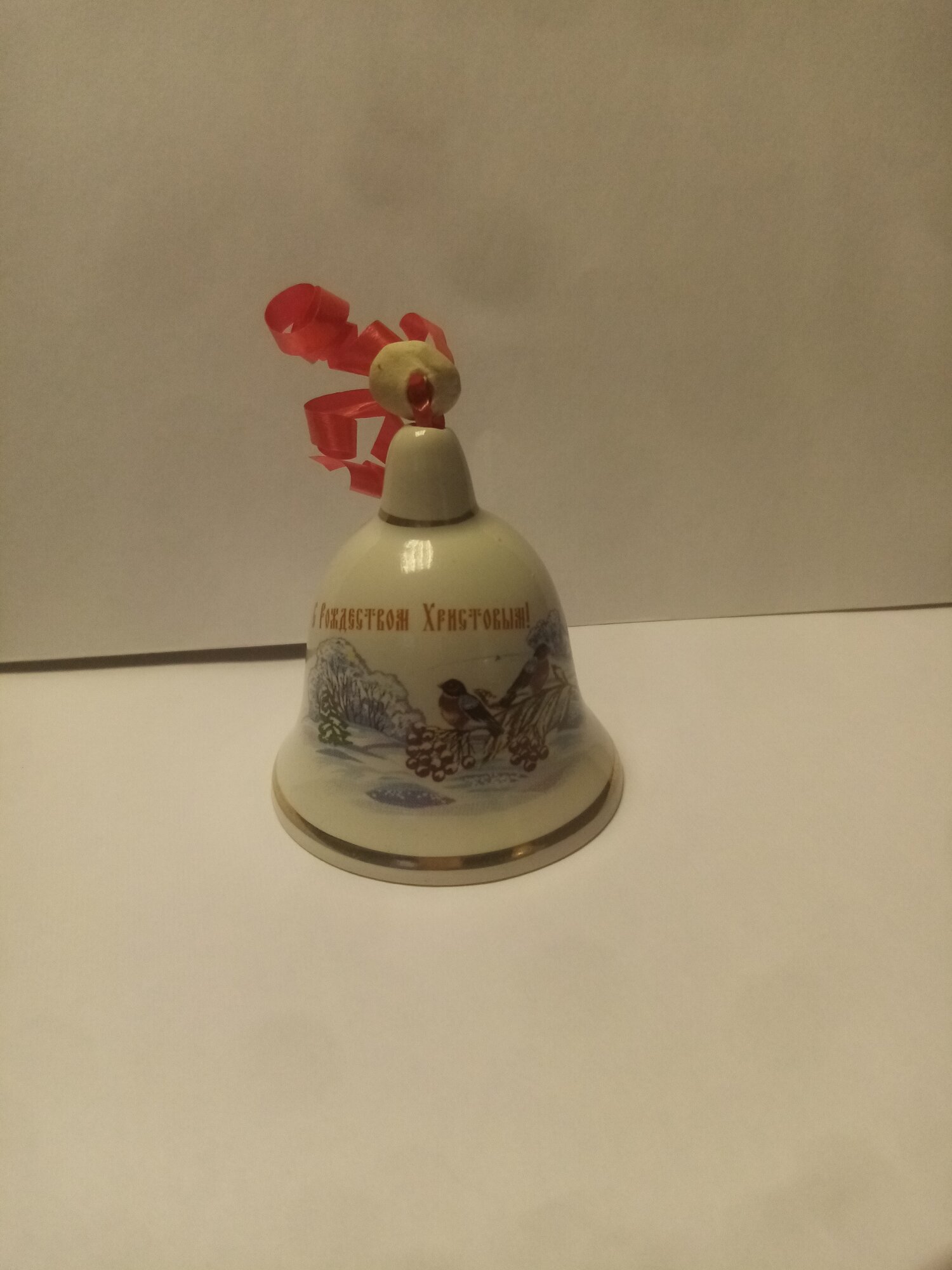 Колокольчик малый (бел, Снегири, отводка золотом)