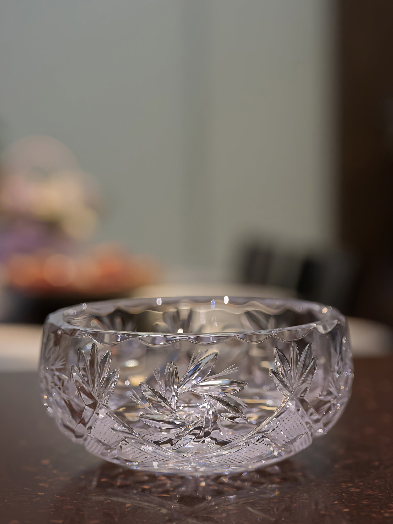 Хрустальная ваза для конфет и фруктов, для подачи и сервировки, высота 5.6 см, Неман 1000/1, 6022/4