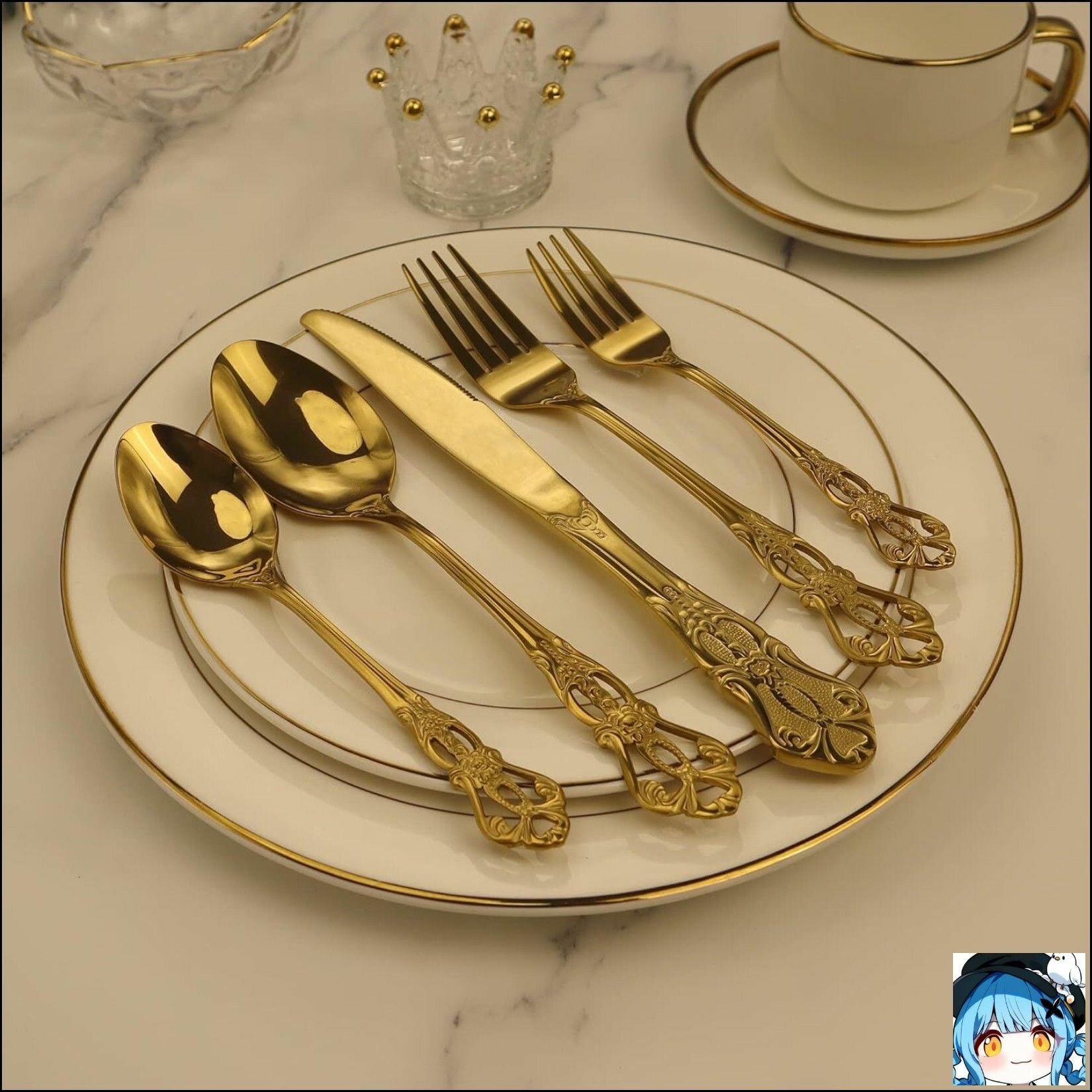 Восхитительный ретро-королевский набор столовых приборов из 5 предметов, серебряные столовые приборы, вилки и ложки, устойчивые к коррозии