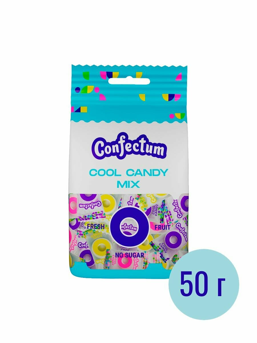 Таблетированная конфета "Confectum Cool Candy" со вкусами: виноград, клубника, ананас, 50г