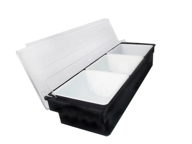 Контейнер барный для специй/фруктов с крышкой прямоугольный 1 шт. черный