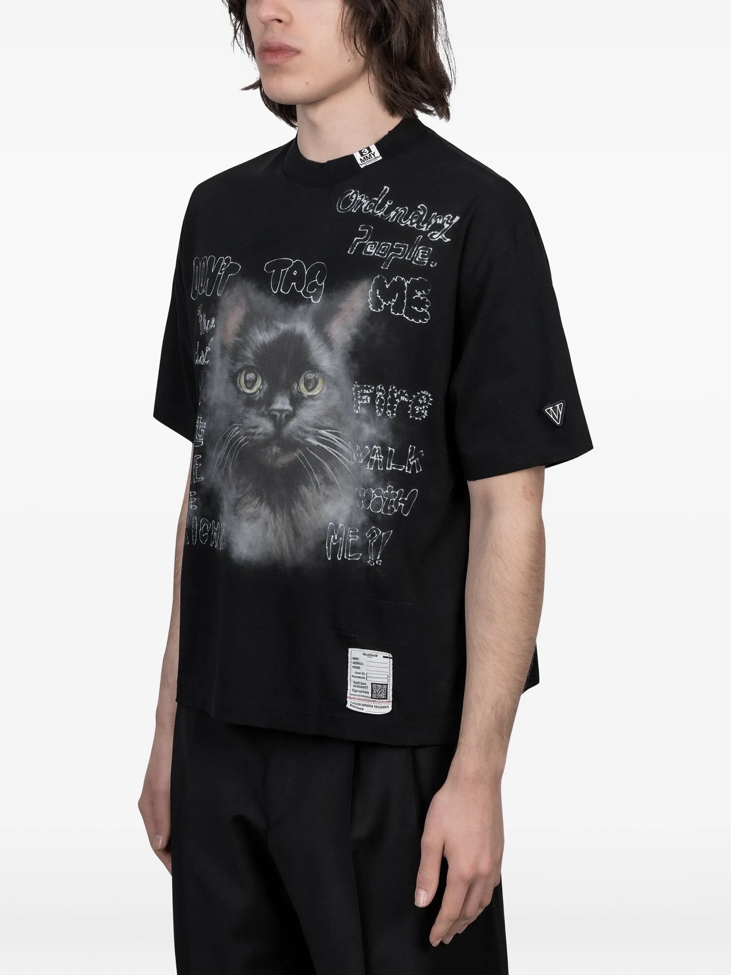 Футболка MAISON MIHARA YASUHIRO Cat-print T-shirt, размер 40 — фото 1