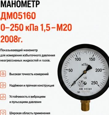 Манометр ДМ05160 0-250 кПа 1,5 - М20 - 2008г.