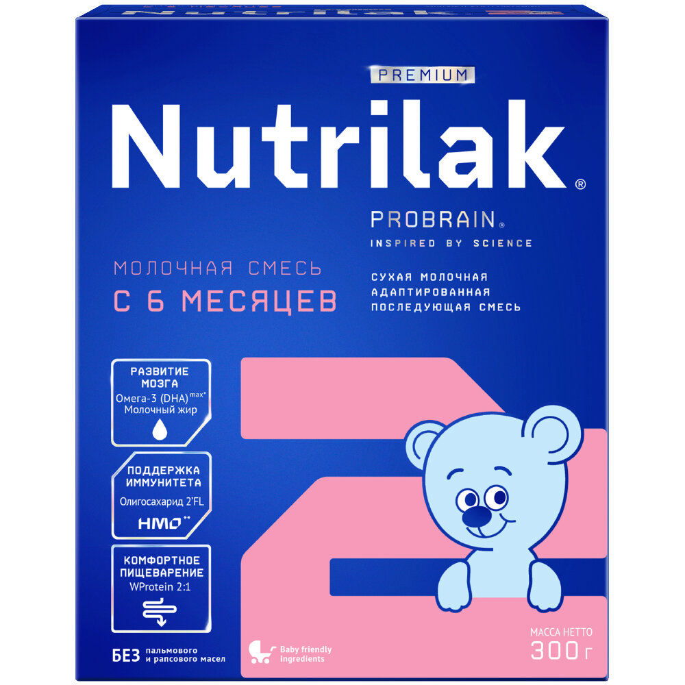 Nutrilak premium 2 смесь сухая детская молочная адаптированная 6-12 мес 300г