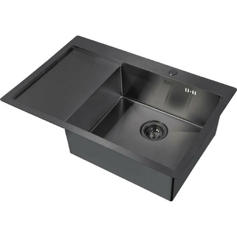 Мойка для кухни ZorG 78х51 PVD 7851-R графит, 1 чаша, нержавеющая сталь
