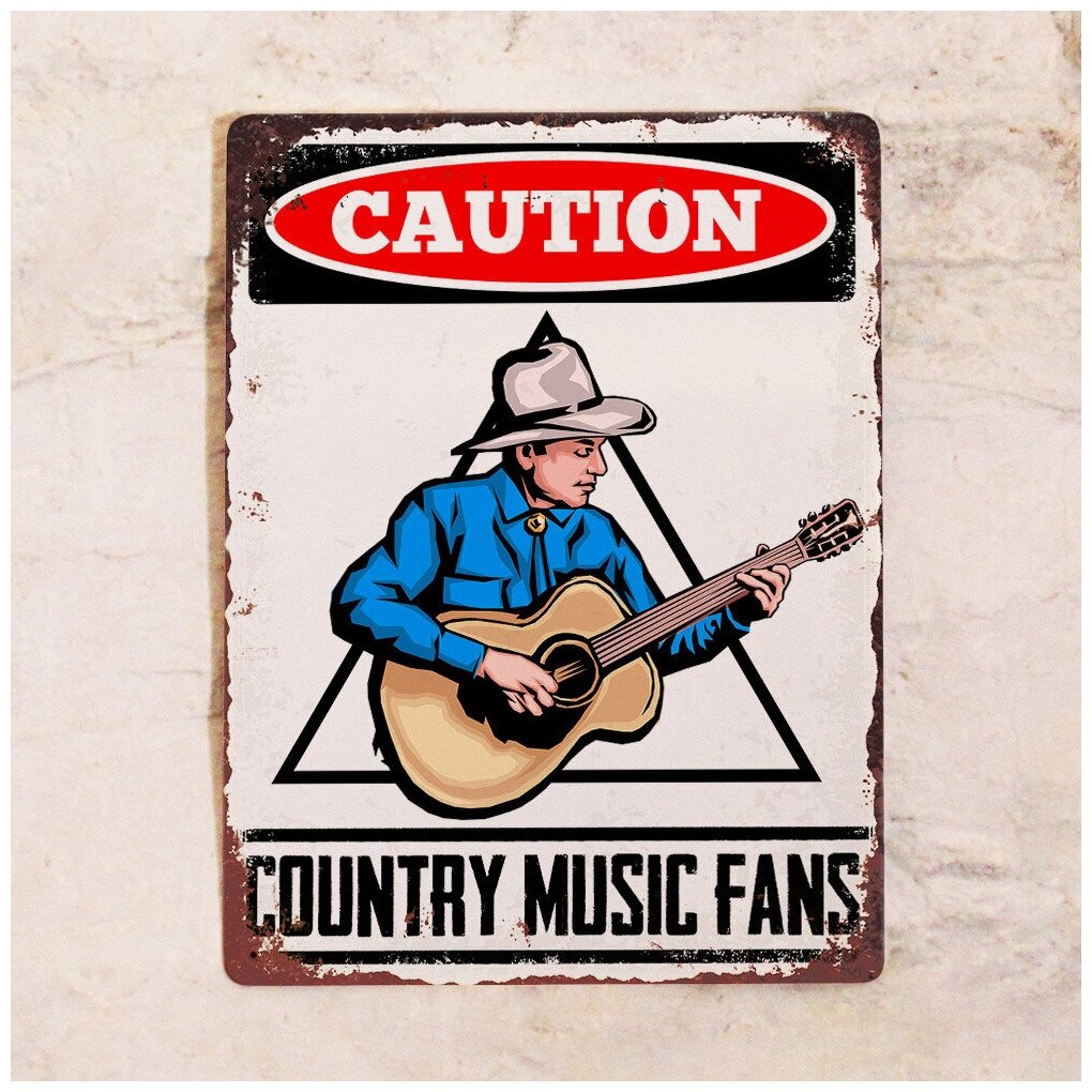 Жестяная табличка Country music fans, металл, 20х30 см
