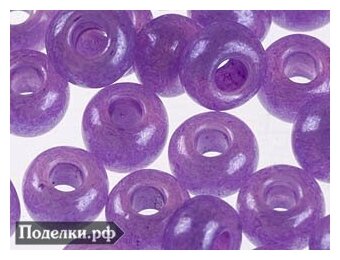 Бисер Preciosa 17328 Алебастр окрашенный фиолетовый, блестящий (10/0) 2.3 мм, 5 г, цена за 2 уп.