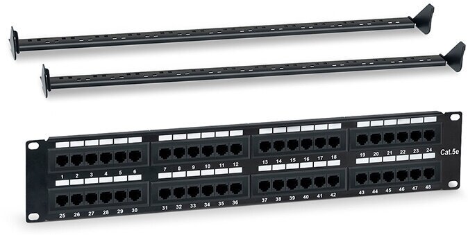 Патч-панель WRline (WR-PL-48-C5E-D) 19" 2U 48xRJ45 кат.5E
