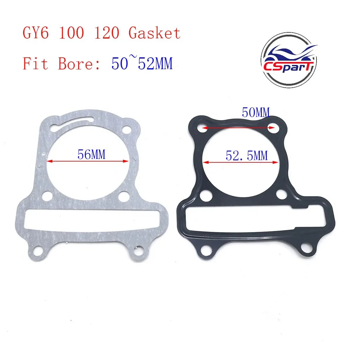 GY6 100 120 Gasket, Fit Bore: 50-52MM