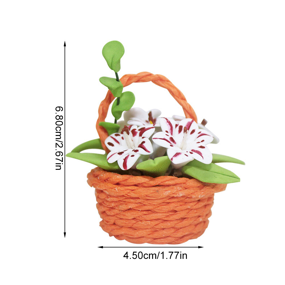 Цветочная Корзинка Миниатюрная Укрась Домик Куколки 6.8X4.5X4.5CM
