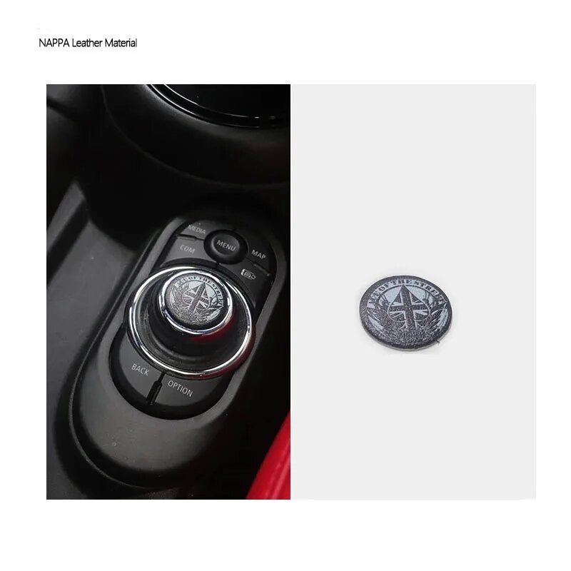 Наклейка-декор из кожи для кнопок Mini Cooper Ace