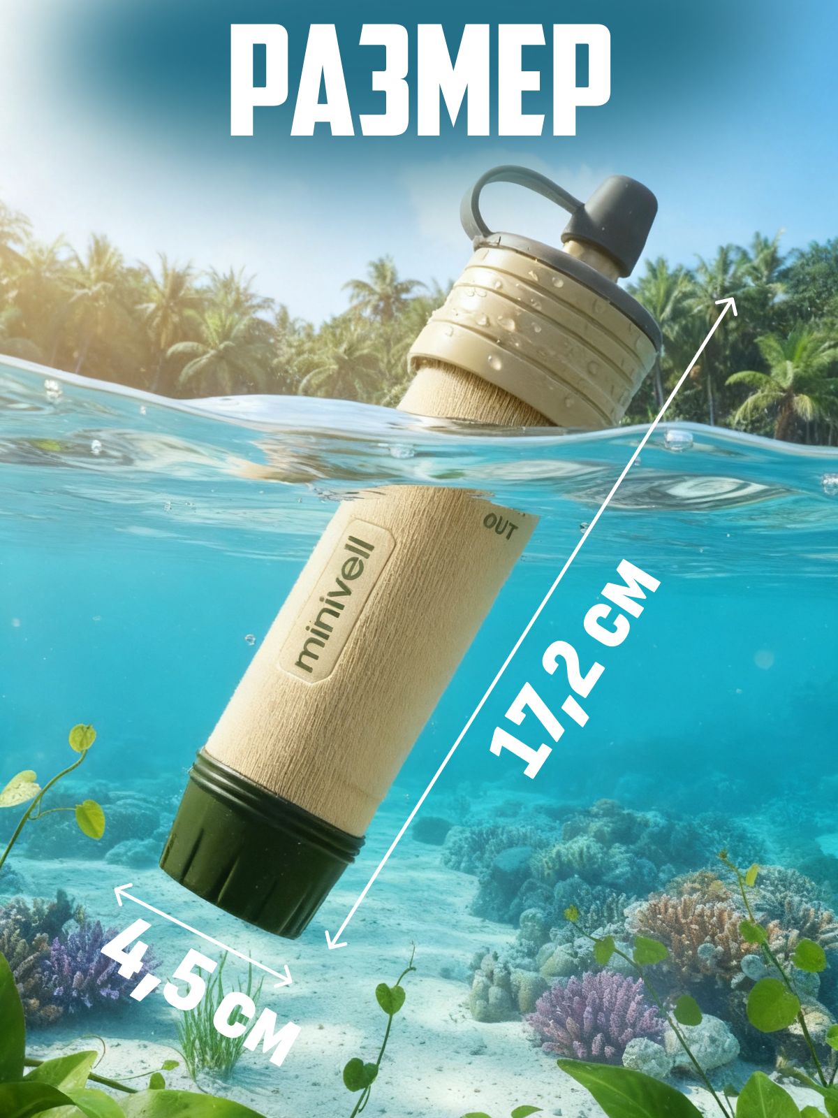Miniwell портативный походный фильтр очиститель для воды, туристический водяной фильтр для походов, кемпинга и экстренных ситуаций