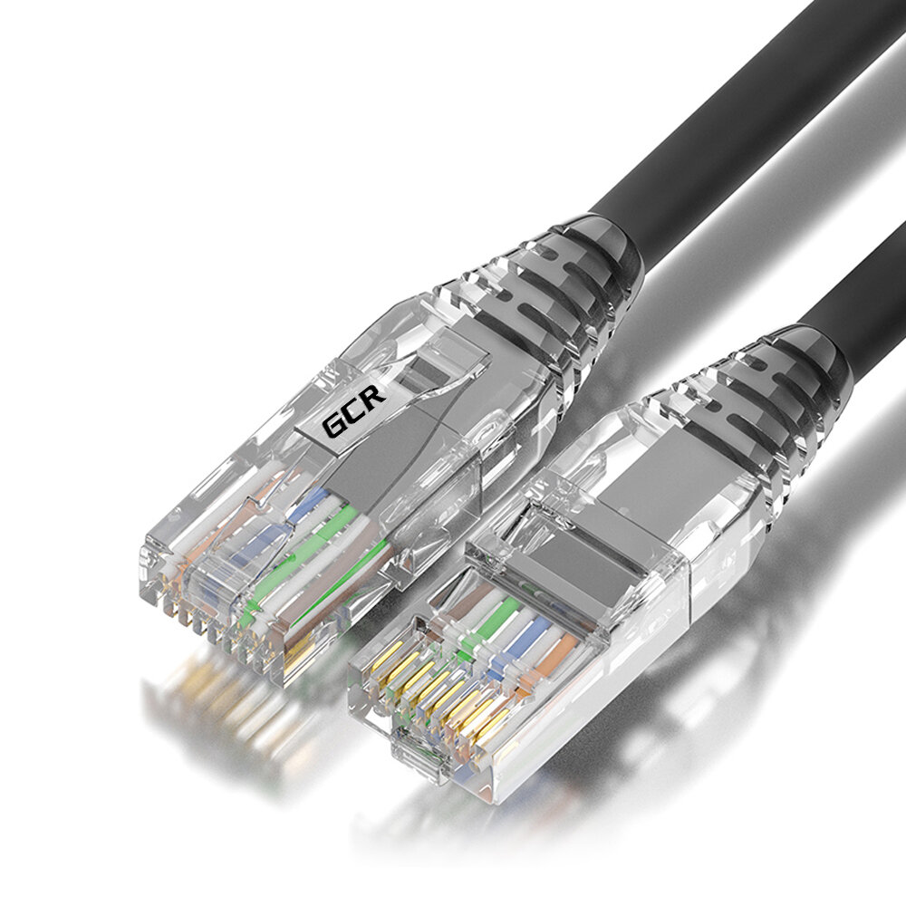 GCR Патч-корд 10 метров LSZH UTP кат.5e черный коннектор ABS 24AWG ethernet 1Гбит/с RJ45 T568B кабель для интернета