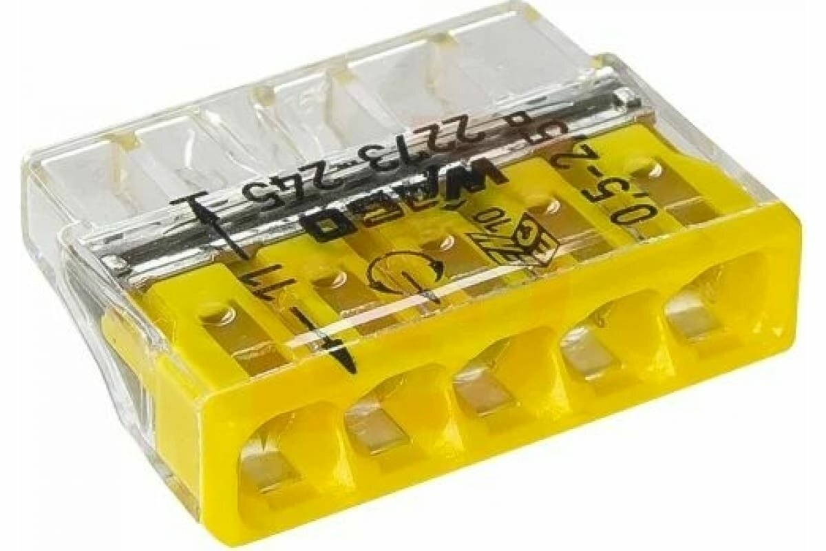 WAGO Клемма с пастой для 5-и медных/алюмин. однопроволочных проводников сеч. до 2,5 мм кв. 2273-245 (100шт)