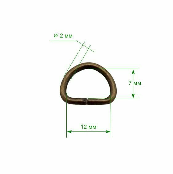 Полукольца для шитья Нева Партнер 12 x 7 x 2 мм 200шт металл антик