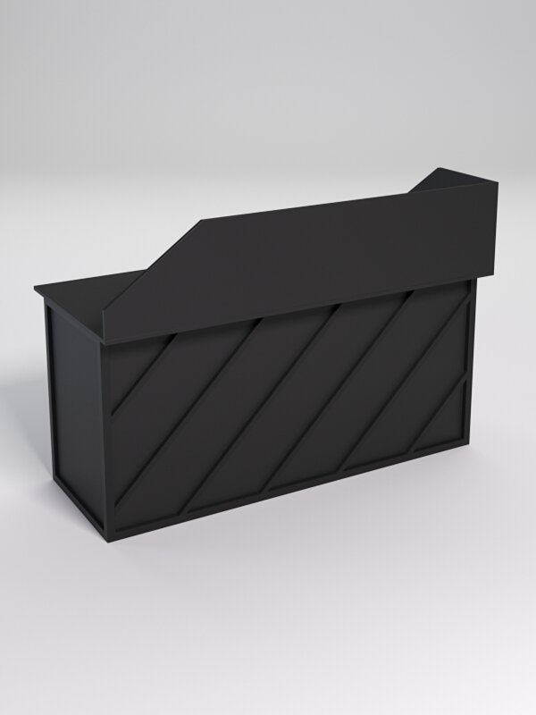 Стол двухтумбовый офисный С-07А с экраном "стронг" в стиле лофт декор №2, Черный