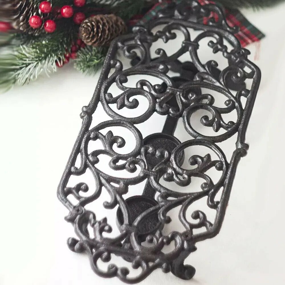 Подставка под горячее "Три свечи", чугун, длина 30см, ширина 11см