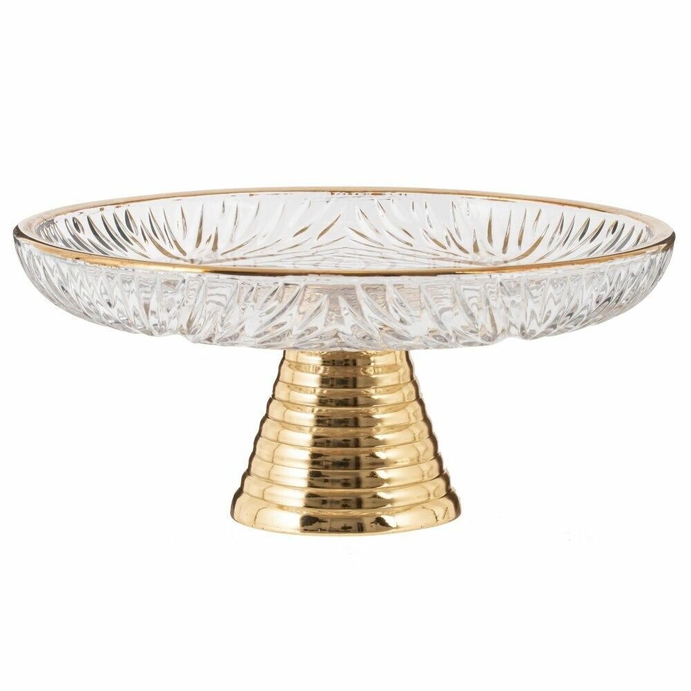 Ваза для фруктов на ножке "Золотое сияние", D-18 см