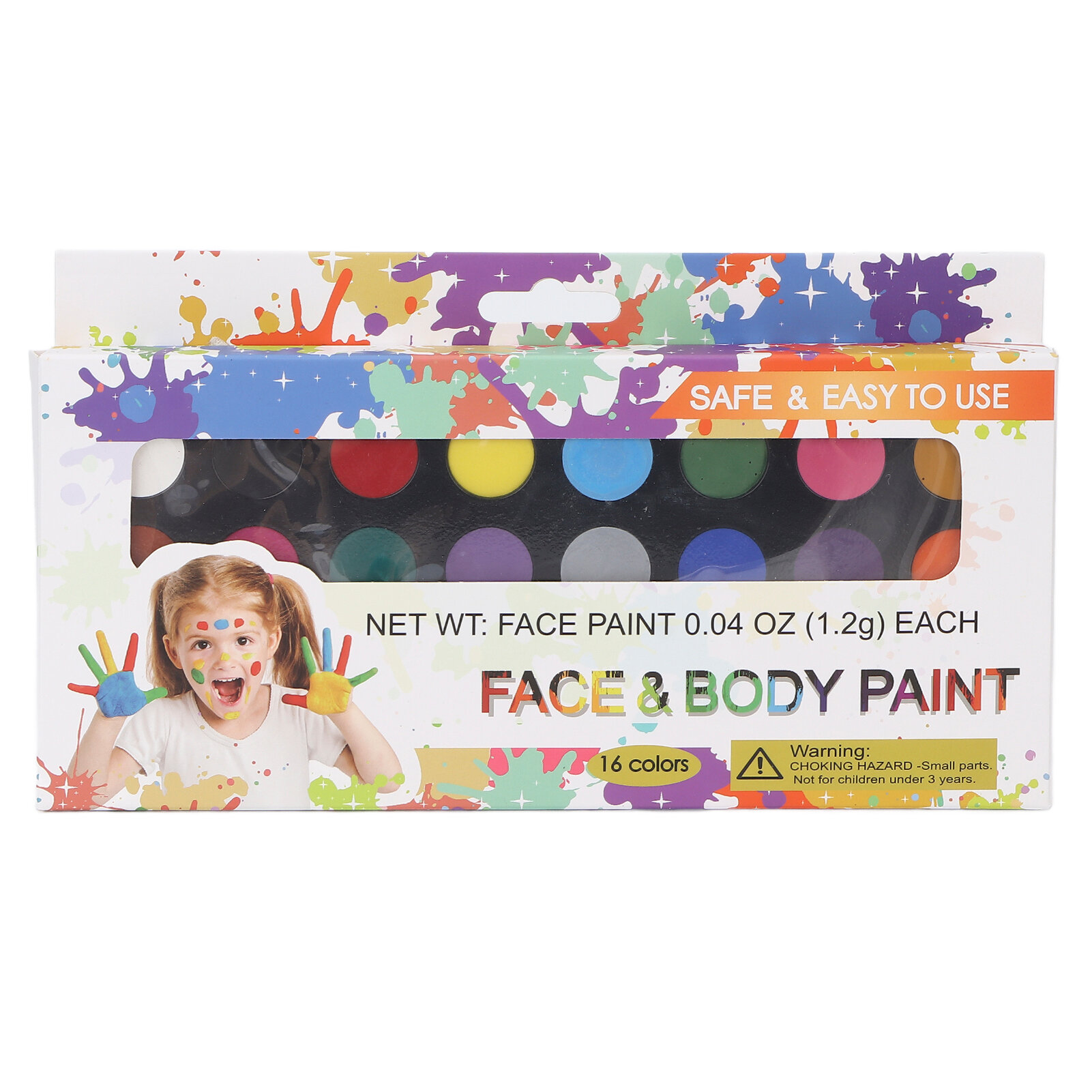 Краска для лица и тела, 16 цветов, безопасная, гипоаллергенная, для самостоятельной покраски на Хэллоуин, для косплея, 0,7 унции