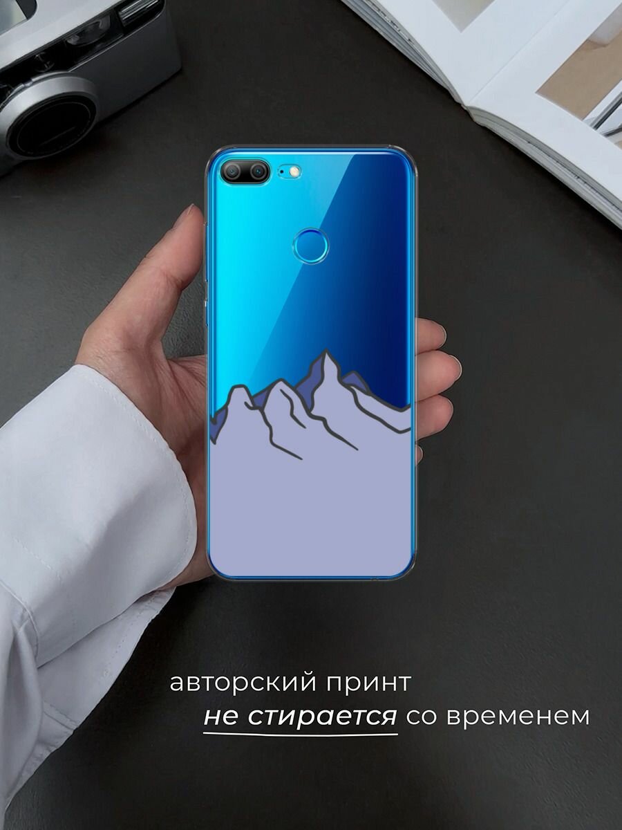 Чехол на Honor 9 Lite / Хонор 9 Лайт с принтом "Гора", прозрачный — фото 1