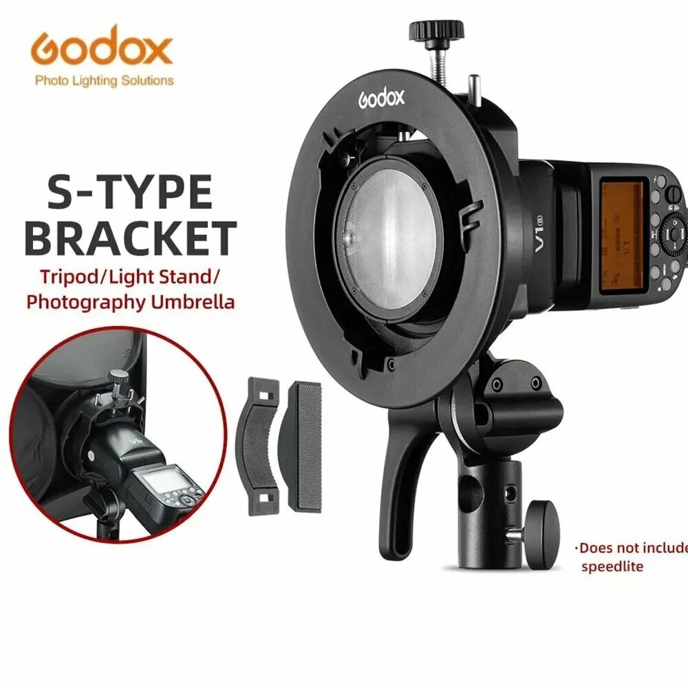 Godox S2 Кронштейн-держатель Вспышки Bowens Mount S-типа Для Godox V1 V860II AD200 400PRO