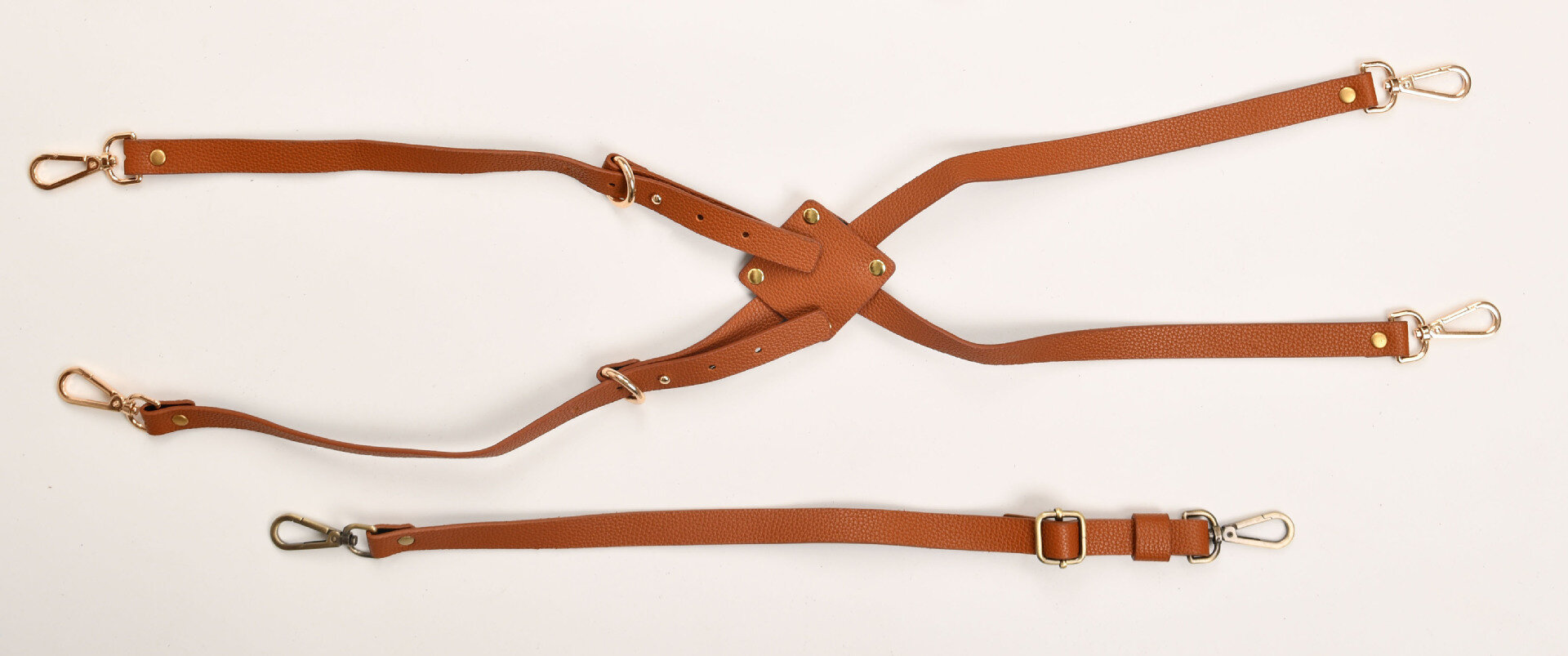 Ремешок для фартука X-образный, искусственная кожа, коричневый