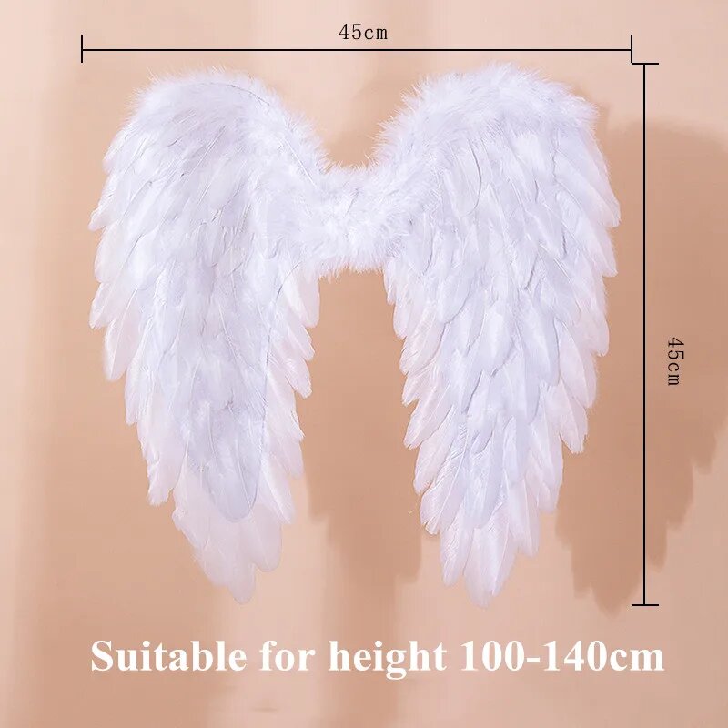 Крылья ангела с перьями MW02 white 45cm
