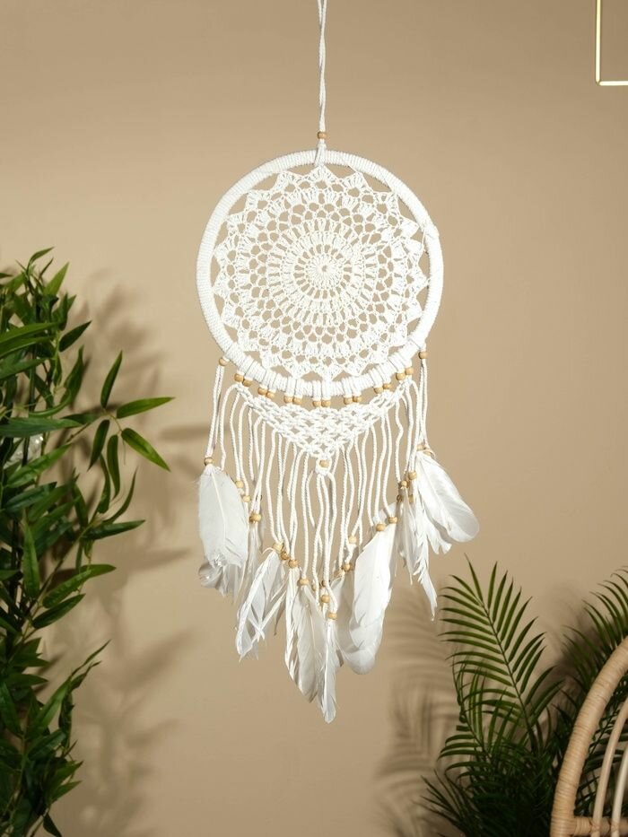 Ловец снов Sima-land "Белый цветок" 22х1х75 см, белый