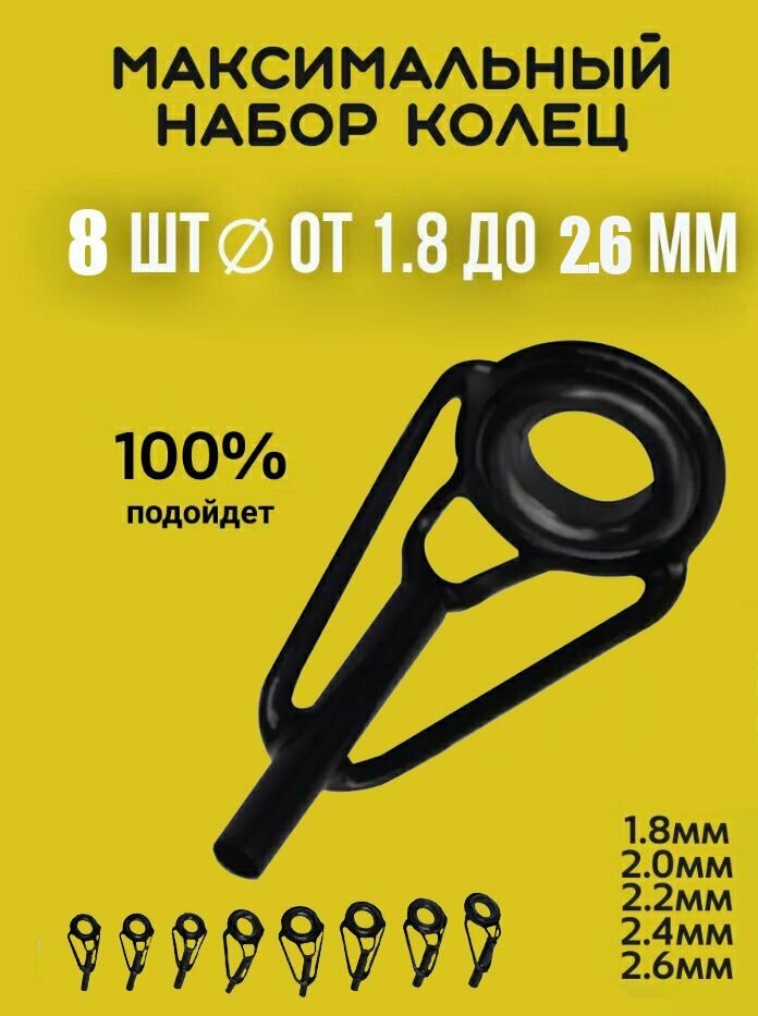 Набор пропускных колец для удочки наконечники 8 штук