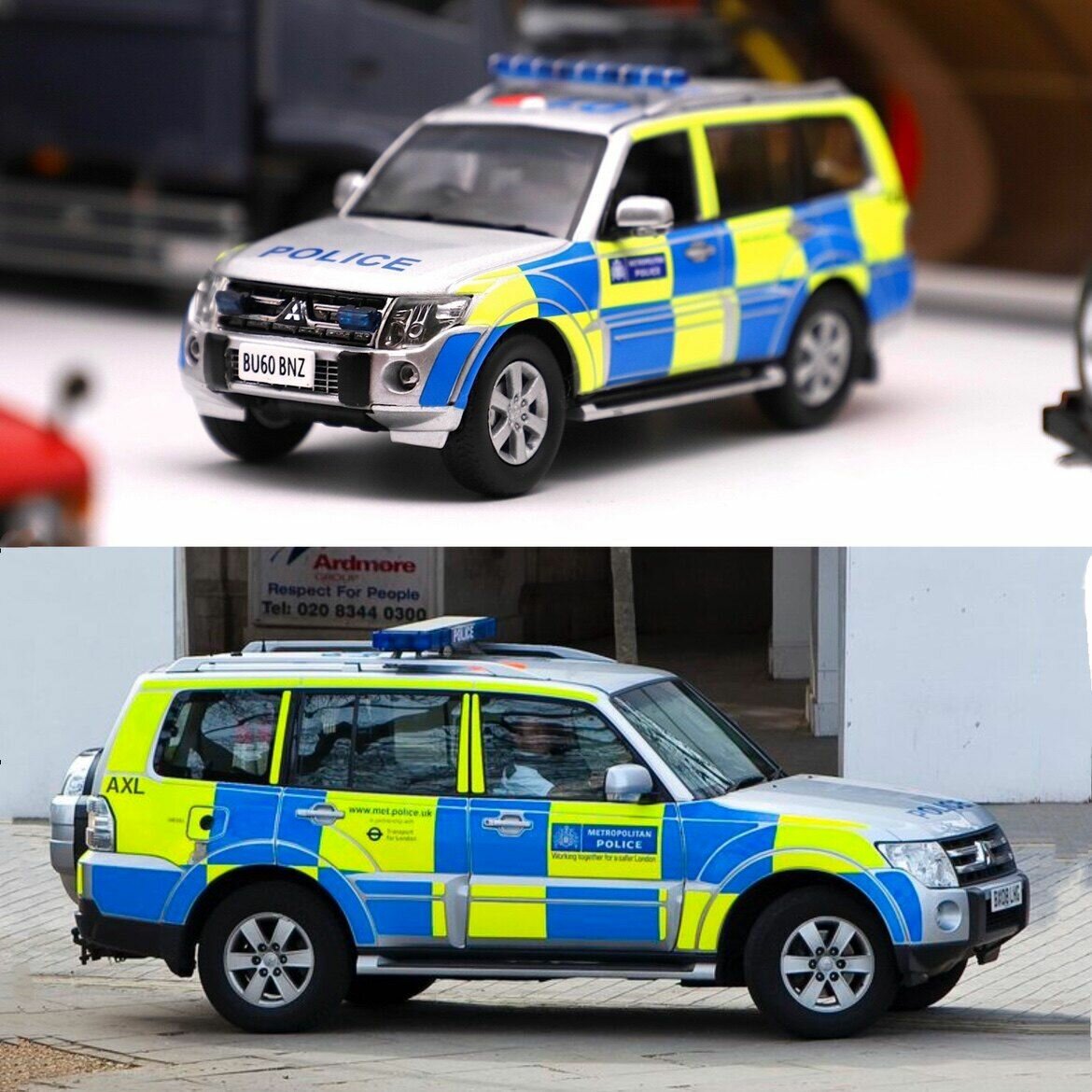 Vitesse Британский лондонский полицейский автомобиль Mitsubishi Pajero Машина-модель внедорожника в масштабе 1:43