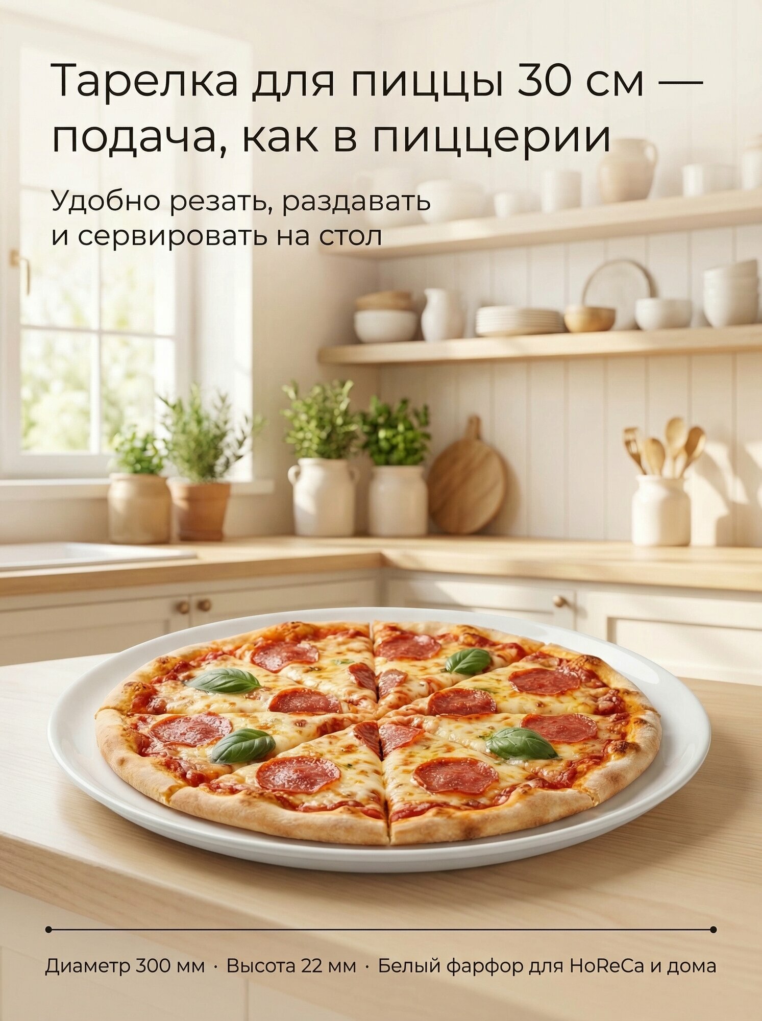 Тарелка для пиццы, сервировочная "Добрушский фарфоровый завод", фарфор, 30 см