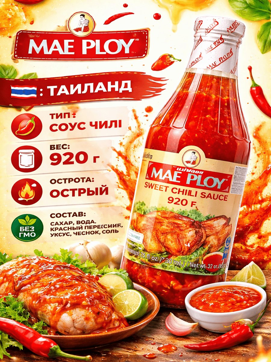 Соус Mae Ploy сладкий чили, 920г