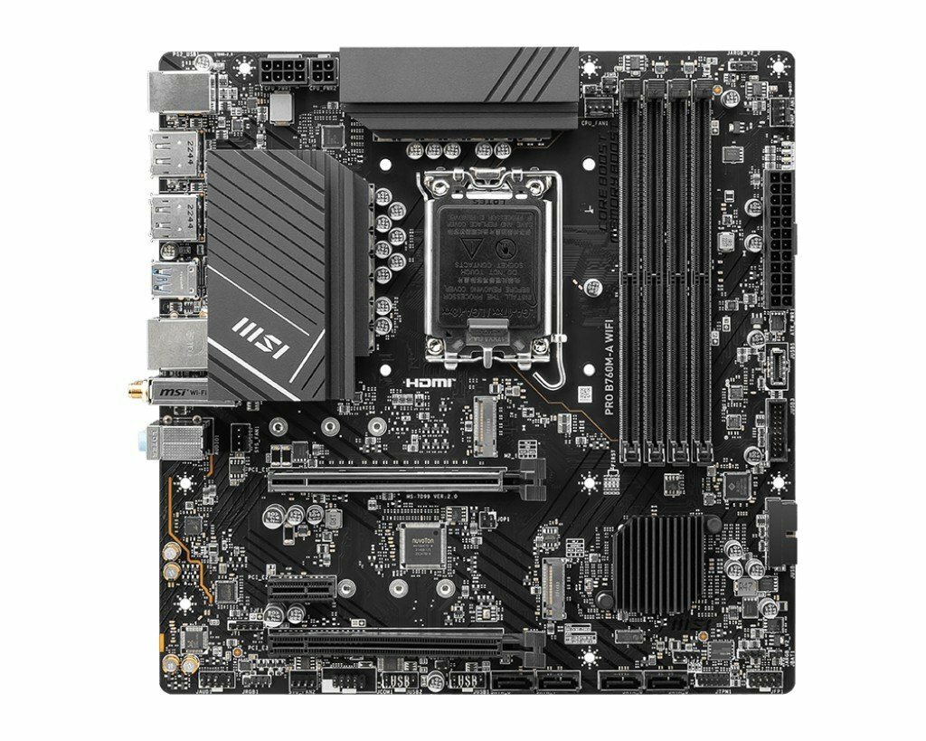 Материнская плата 1700 MSI PRO B760M-A WIFI (mATX, 4xDDR5)