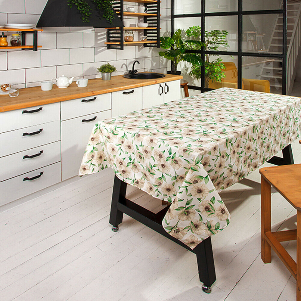 Итальянская скатерть на стол 140х240 см, Vingi Ricami / Скатерть из 100% хлопка / Прямоугольная скатерть на стол