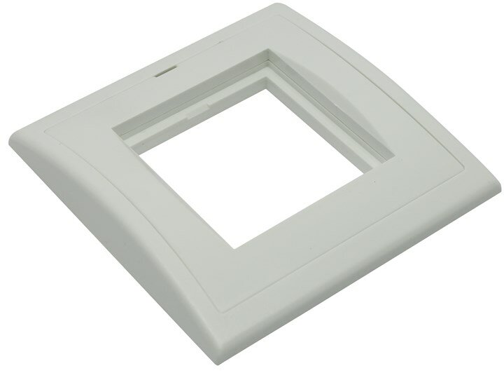 Рамка 80x80 под модули 45x45 с пласт. кольцом, белая, Nexans