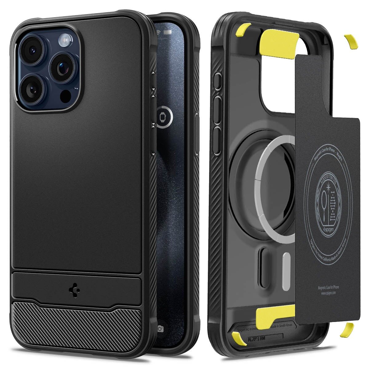 Чехол SPIGEN для iPhone 15 Pro Max - Rugged Armor (MagFit) - Черный - ACS06561