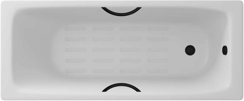 Ванна чугунная Delice Biove DLR220509RB-AS 170x75 см, с ручками, антискользящим покрытием, белый