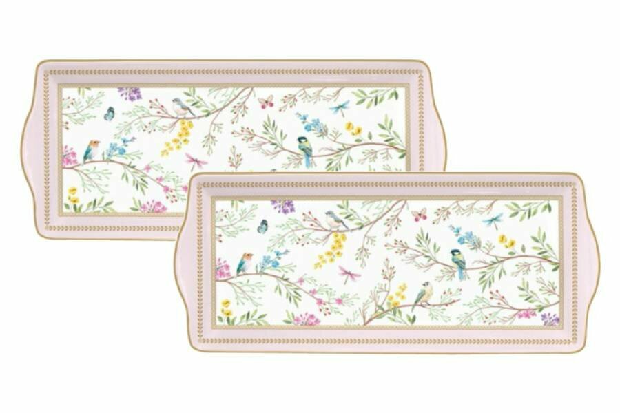 Набор 2 блюда прямоугольных Пение птиц, 35х15 см (Easy Life)