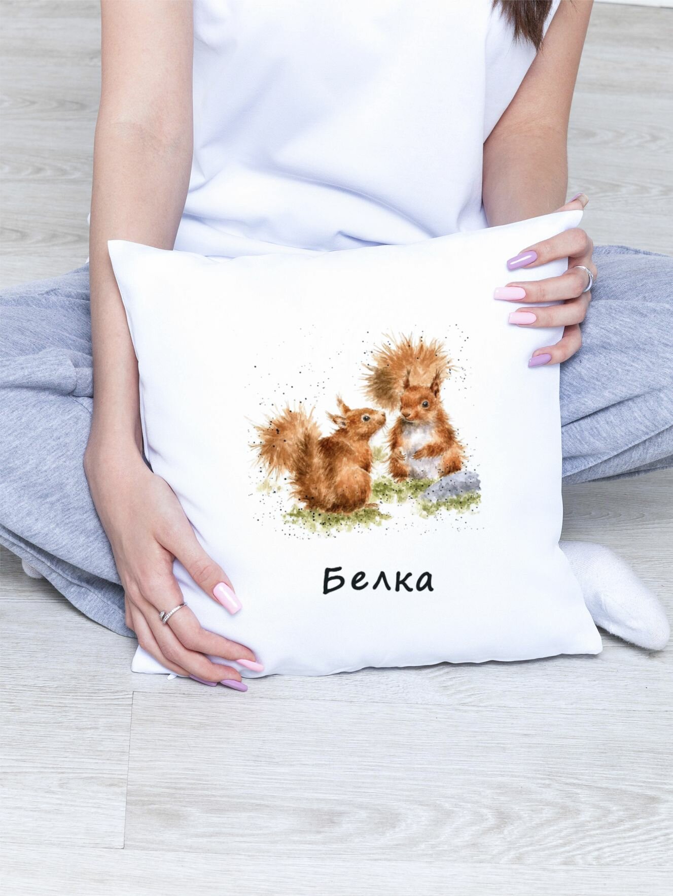 Подушка Белка ( Подушка Белка , Белка , Подушка с Белкой , Белка подушка , Подушка с изображением Белки ) 35х35см