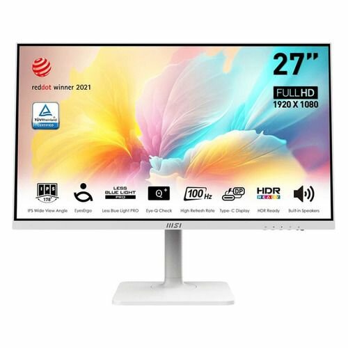 27" Монитор MSI Modern MD2712PW, 1920x1080, IPS, 100Гц, 1хHDMI, белый [9s6-3pa49h-200]