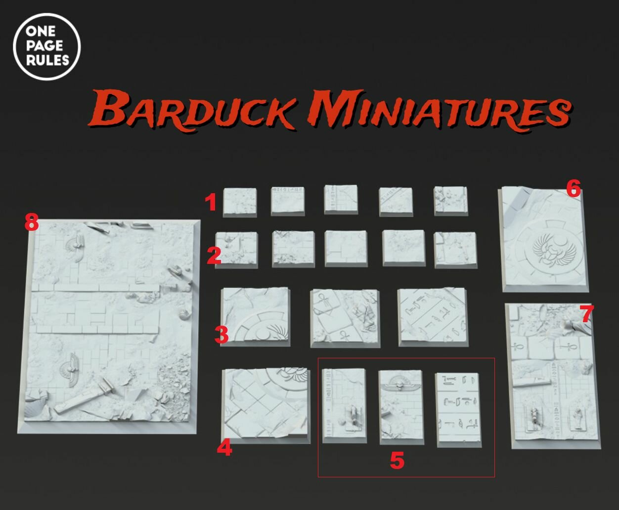 Базы/Подставки/Bases Warhammer Mummified Undead Квадратные 50мм