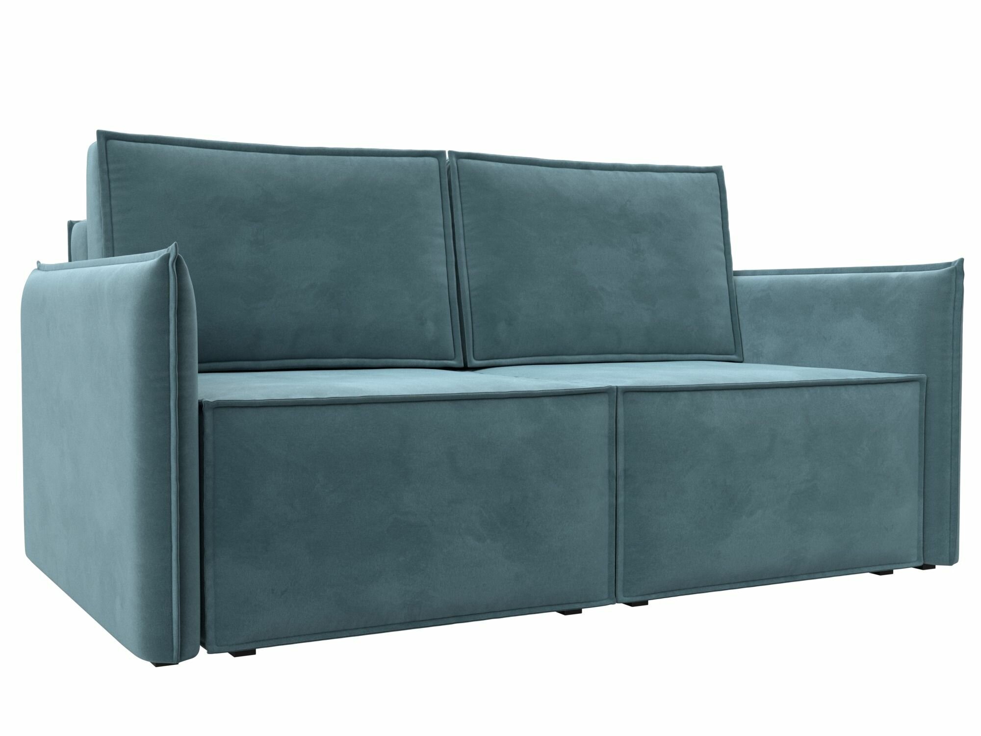 Диван прямой Либерти мини, велюр, механизм раскладушка, бирюзовый, 159x108x94см. Хит Диванов