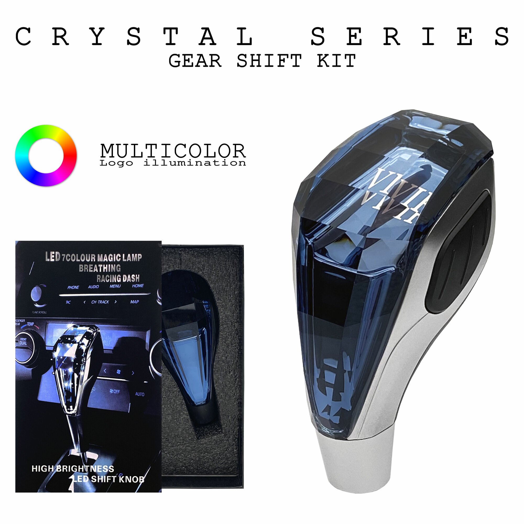 Ручка КПП хрусталь VIP и RGB подсветкой (7 разных цветов)