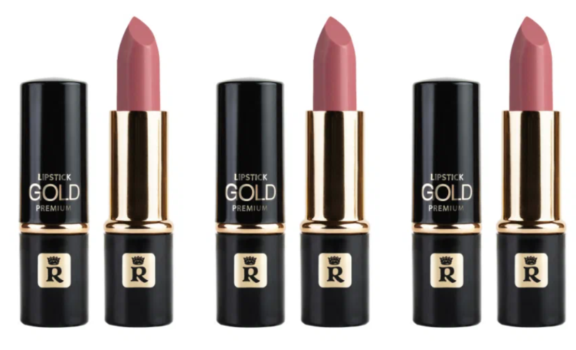 Помада губная Relouis Premium Gold, тон 356 тёмно-бежевый, 3.8 гр, 3 шт