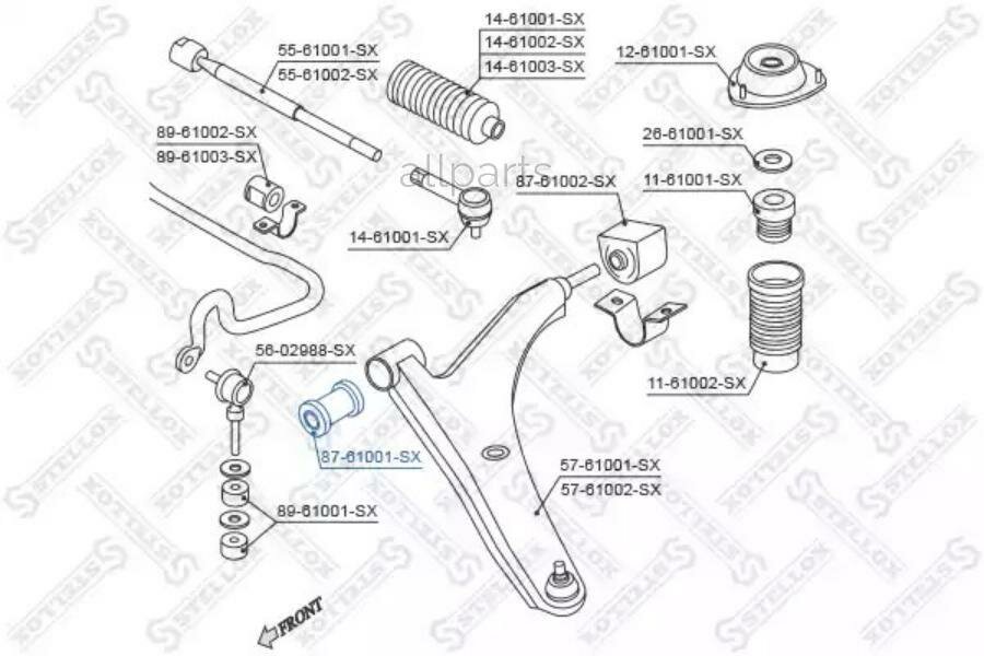 STELLOX 8761001SX сайлентблок рычага пер!\ Suzuki Swift SF310/SF413/SF416 89-01