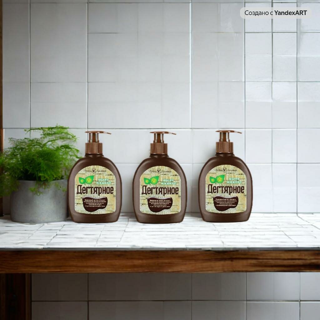 Невская косметика, Мыло жидкое Дегтярное 300 мл, 3 шт